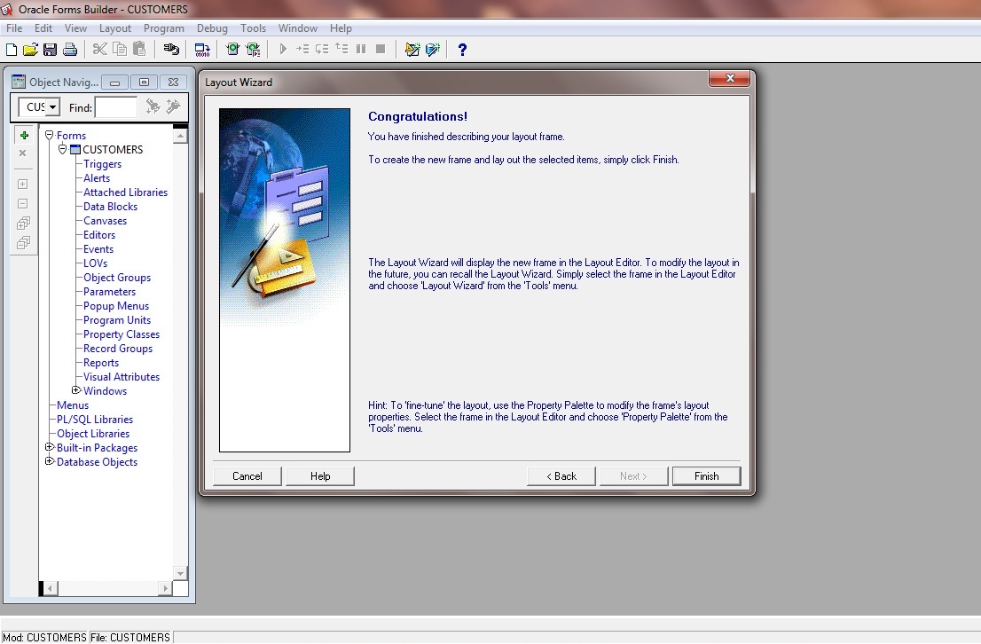 Part 4 Finish The Wizard Layout And Display The New Frame In The Layout Editor