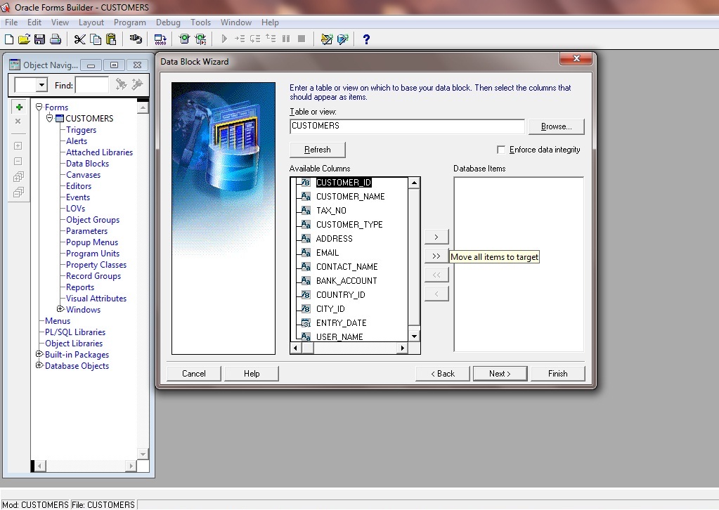 Part 2 Tutorial Create New Data Block Wizard In Oracle Forms 11g Example